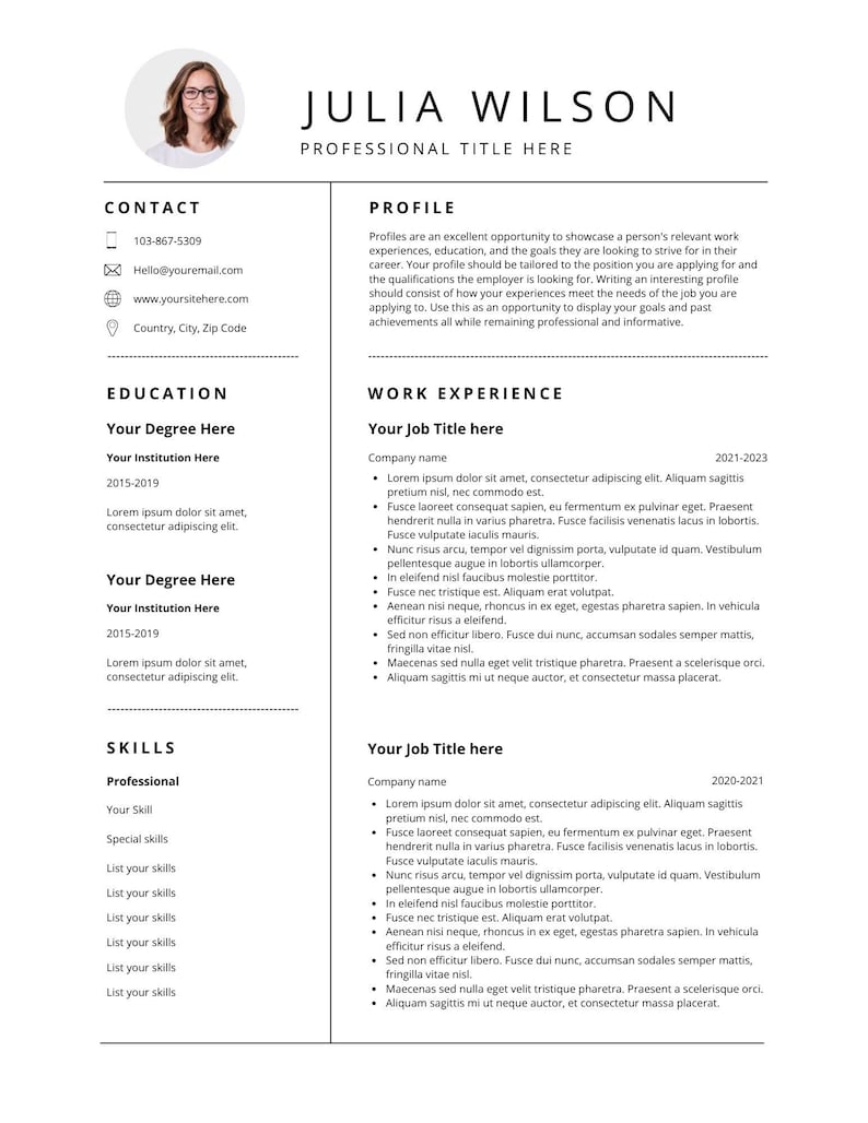 Clean Resume Template Resume Template Cover Letter Template References ...