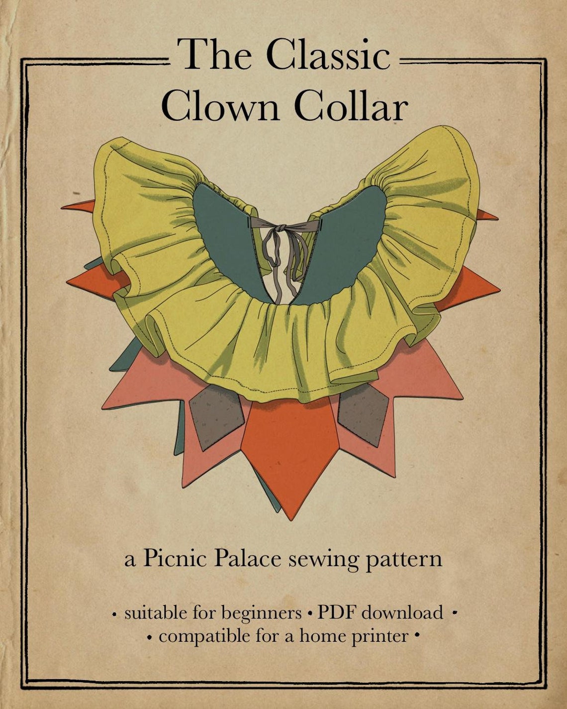 Picnic Palace's Classic Clown Collar Sewing Pattern - Etsy