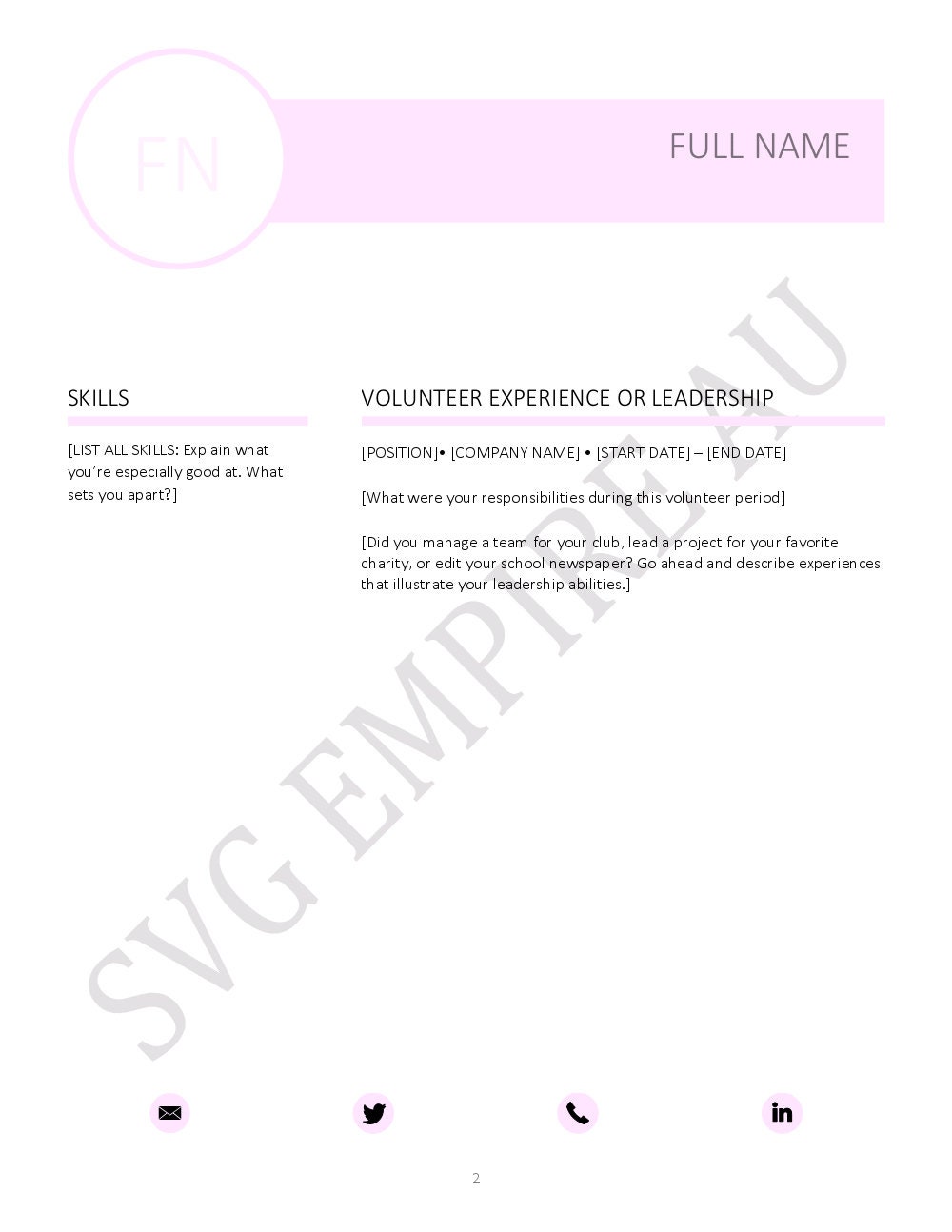 Professional Resume Word Document, Pre-filled Resume Template Word, CV ...