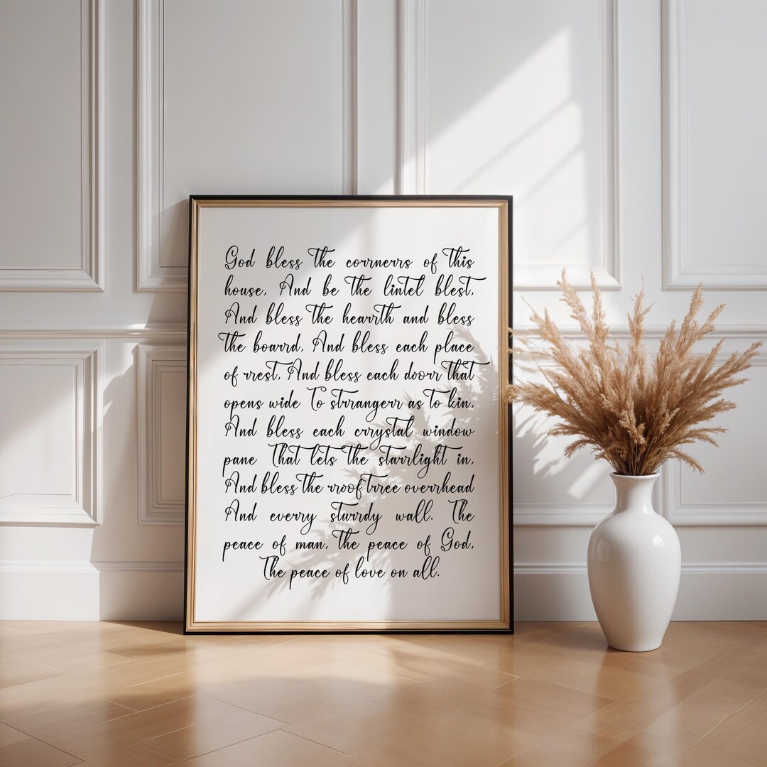 Traditional Irish Home Blessing Print - Etsy