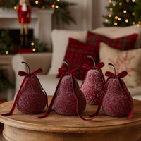 Pear Christmas Glass Ornament Fruit Christmas Tree Decoration Hand ...