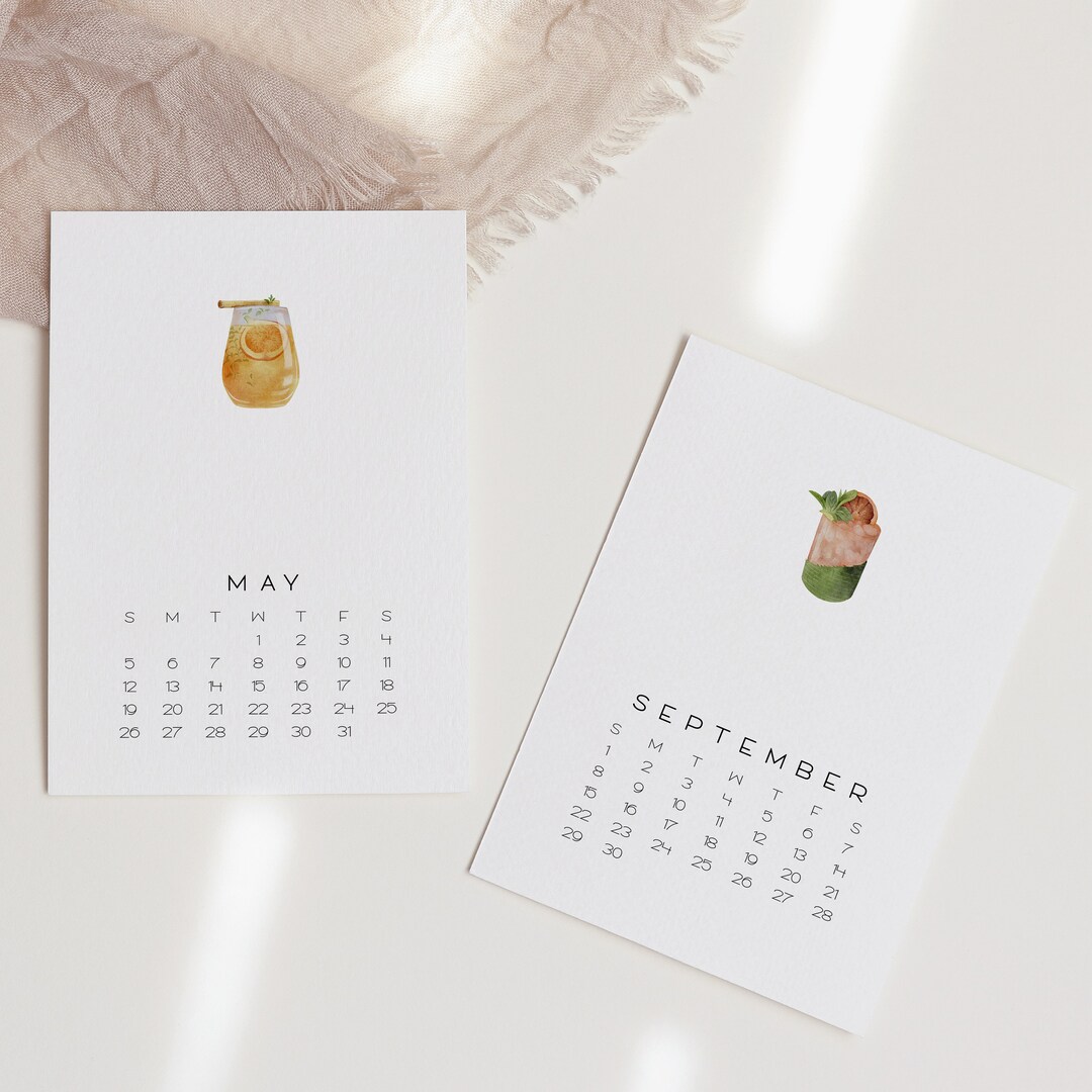 2025 Drinks & Cocktails Inspired Desk Calendar - Etsy