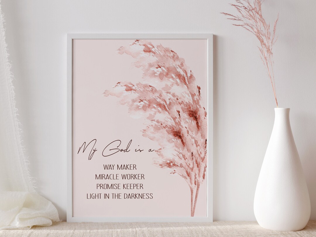 Religious Quote Print| My God is A Way Maker| Biblical Verse|christian ...