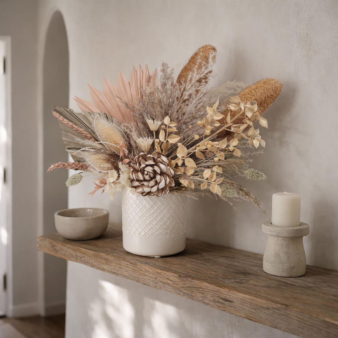 Sand Bloom Dried Flower Arrangement | Preserved Flowers | Neutral ...
