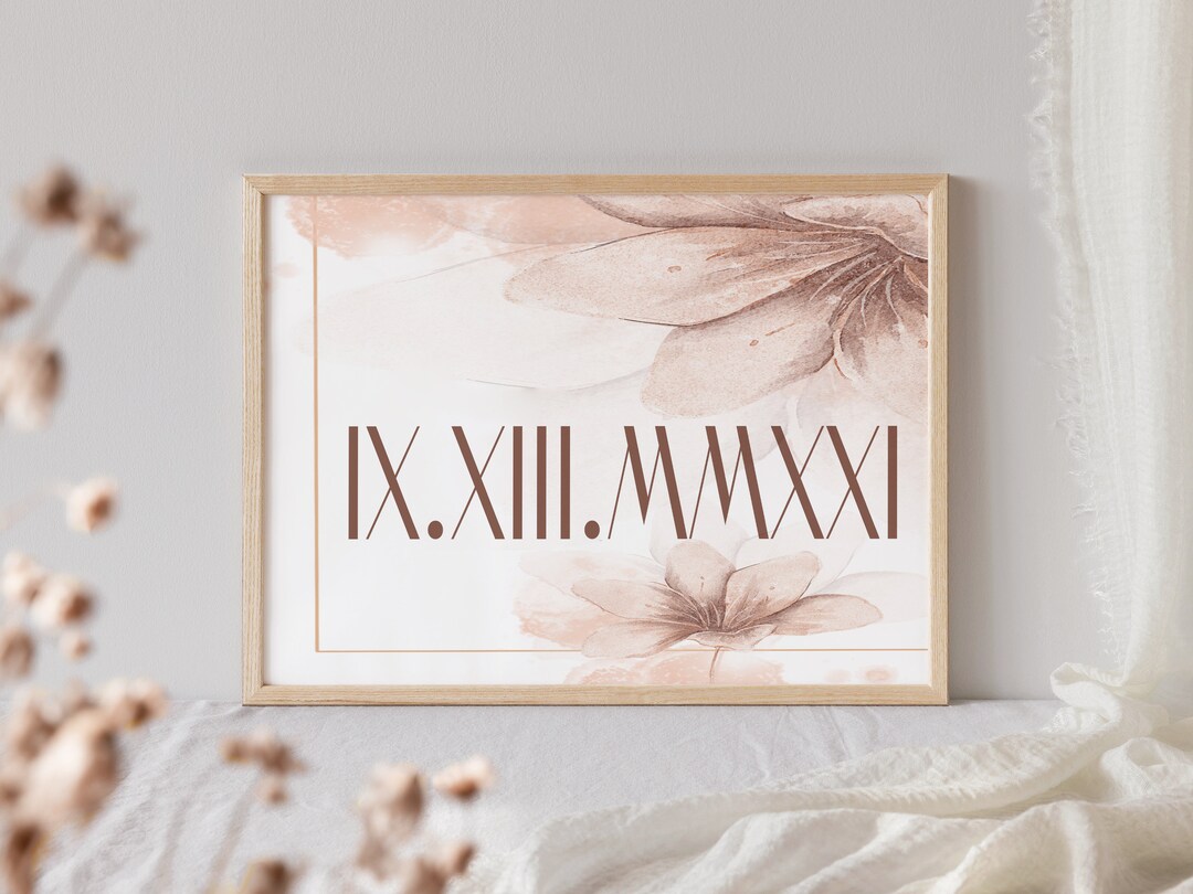 Roman Numerals Wedding Date| Motivational Quote | Wall Art|wall Home ...