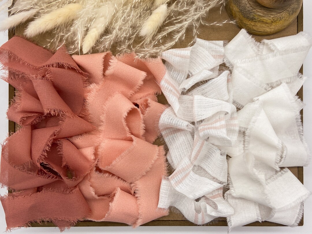Hand Frayed Edge Ribbonhandmade bridal Bouquet Ribbonwedding Décor ...