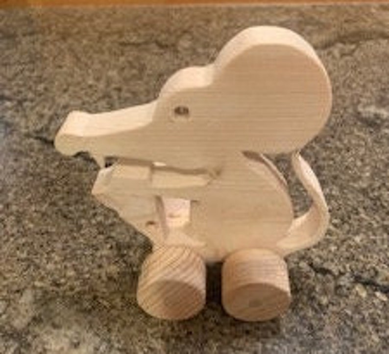 Wooden Mouse With Cheese on Wheels - Etsy