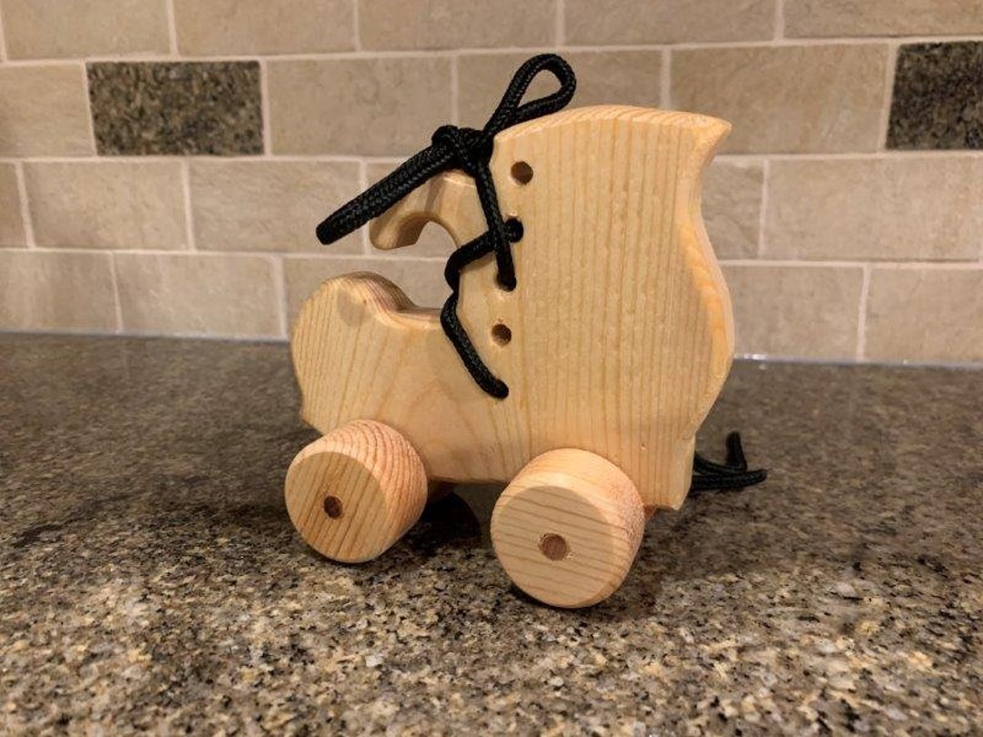 Wooden Work Boot on Wheels - Etsy
