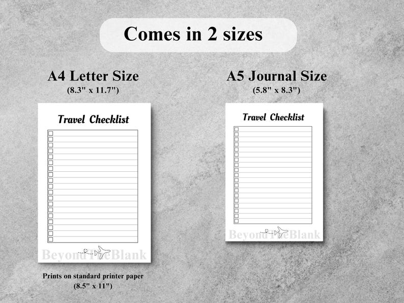 Travel Checklist Printable Packing List PDF Essential Trip Preparation ...