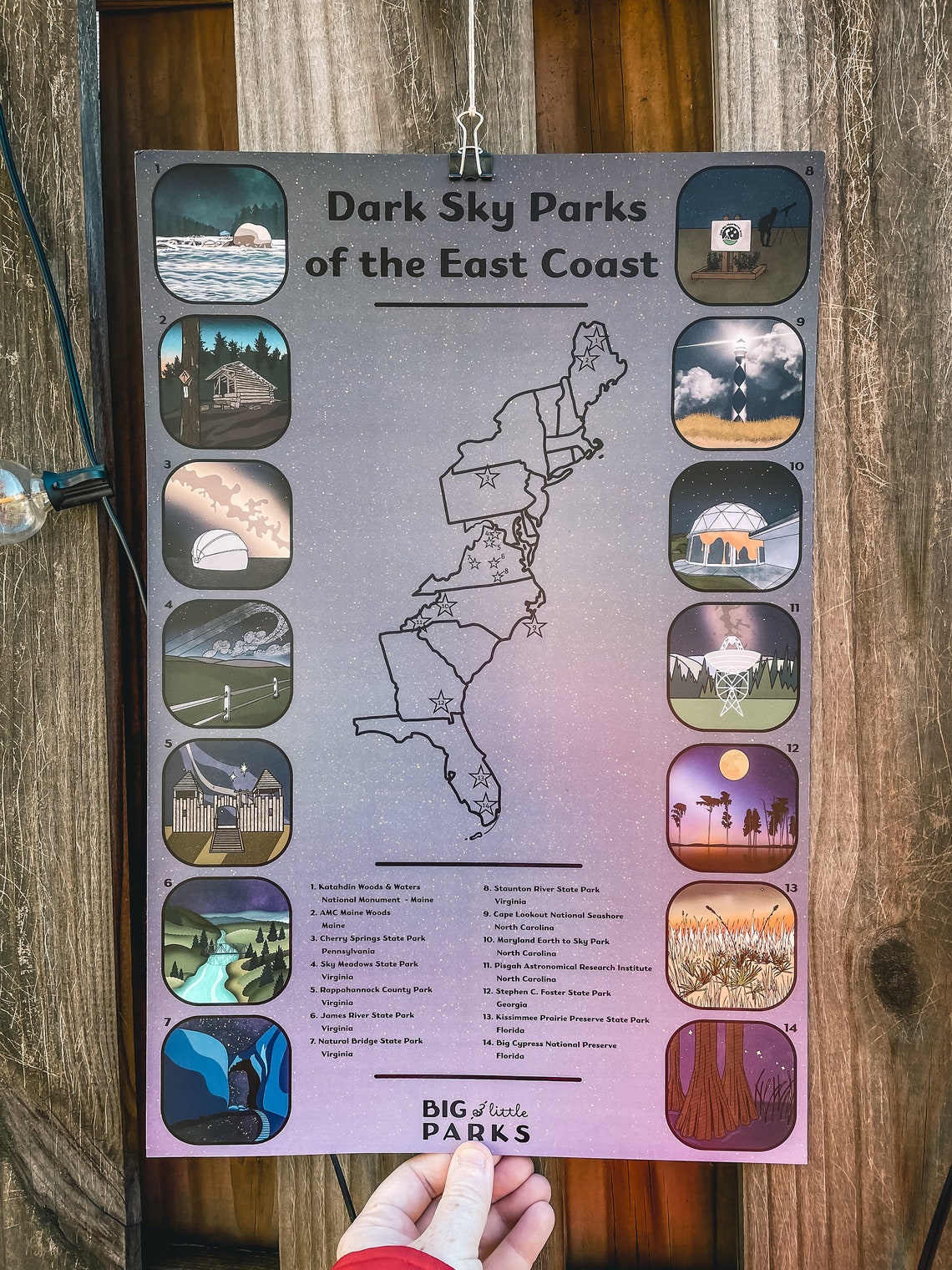 Dark Sky Parks of the East Coast Map Poster Print - Etsy