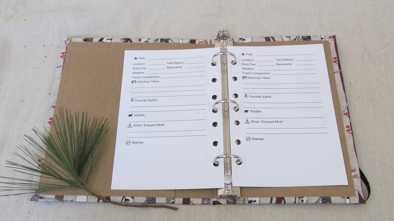 Style 2 Park Passport Journal Pages works With National | Etsy