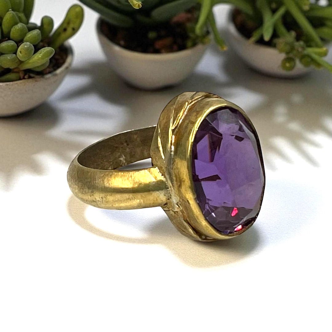 Violet Stone ORIGINAL Natural .silver Sterling 875 ,vintage Jewelry ...