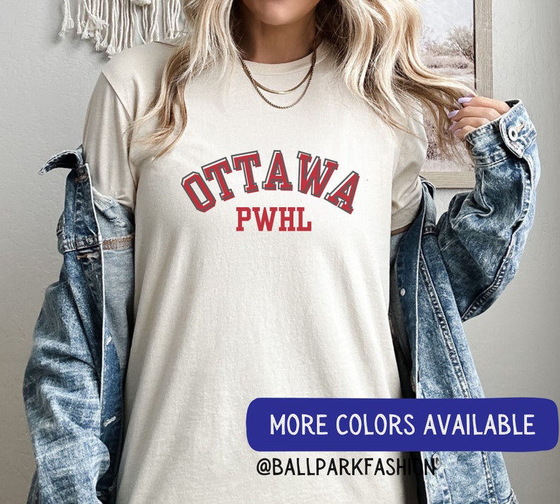 PWHL Ottawa Hockey T-shirt Ottawa PWHL Shirt Professional Womens Hockey ...