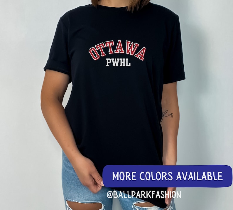 PWHL Ottawa Hockey T-shirt Ottawa PWHL Shirt Professional Womens Hockey League Women's Sports ...