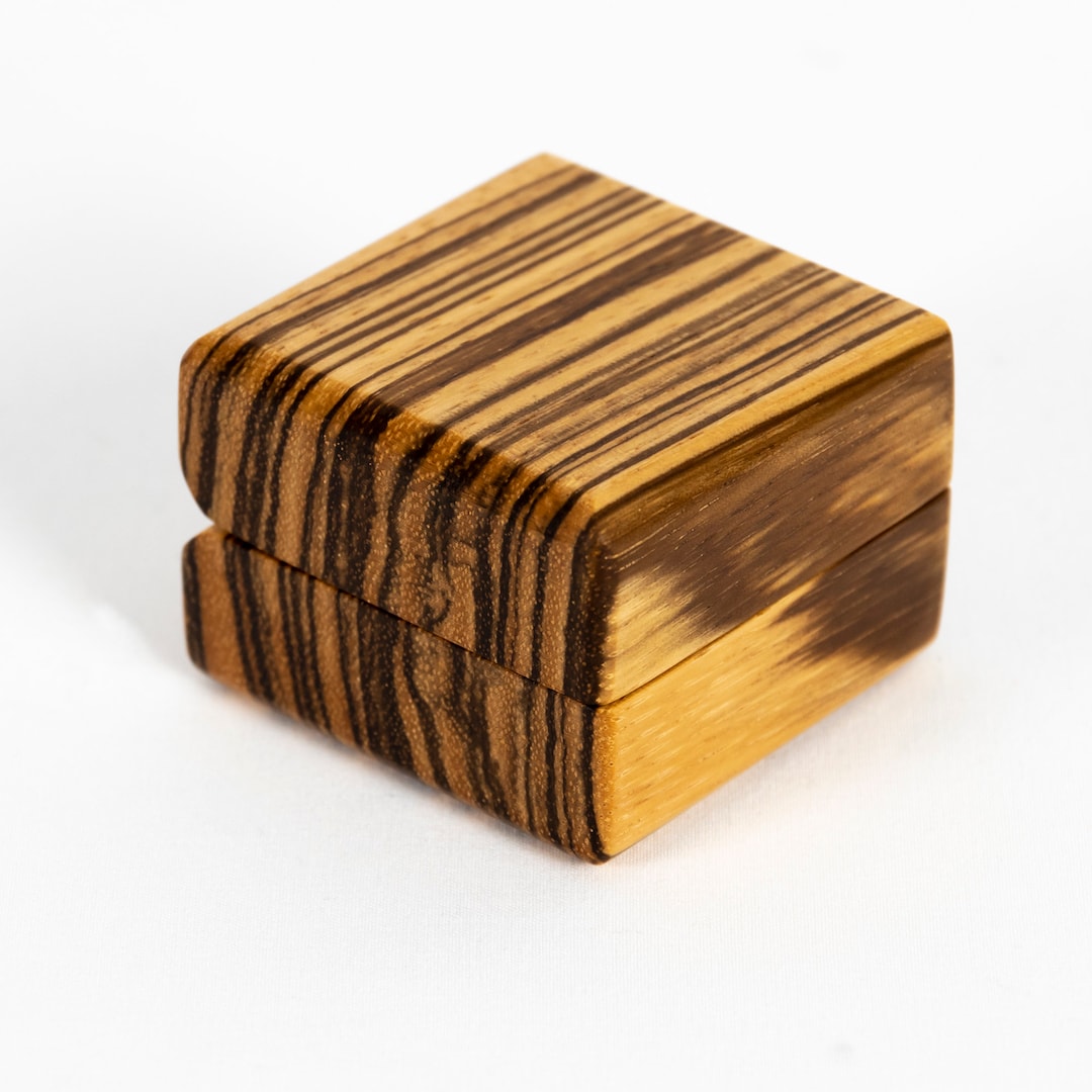 Zebrawood Engagement Ring Box – Handmade Wooden Ring Box With Brown ...