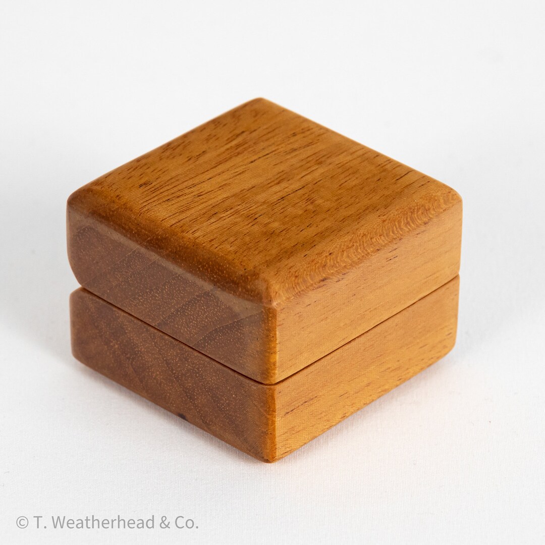 Mahogany Ring Box With Brown Leather – Handmade Wooden Engagement Ring ...