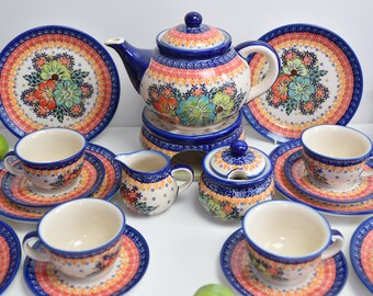 Polish Pottery Dinnerware Set - Etsy