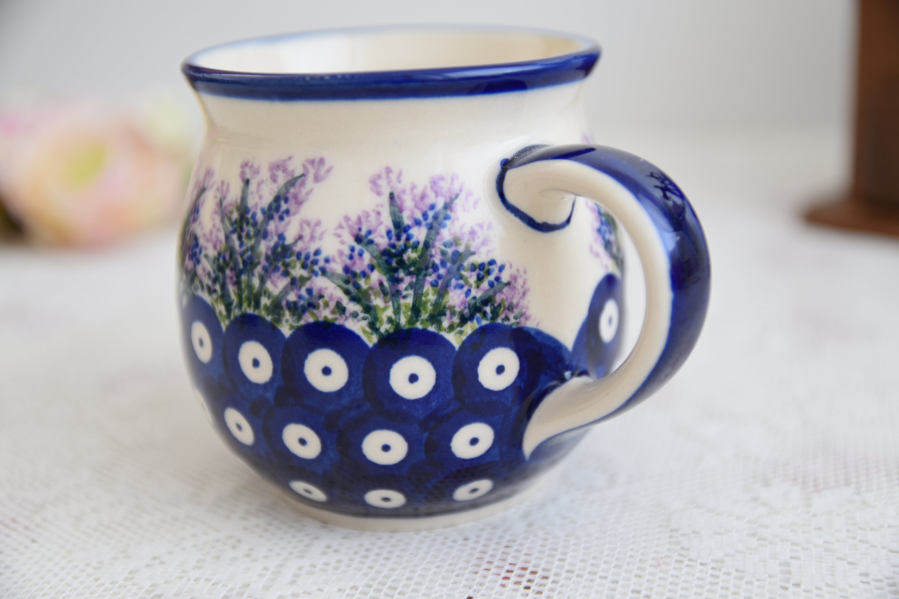 Polish Pottery Polka Dot Ceramic Mug With Handle Handmade Boleslawiec ...