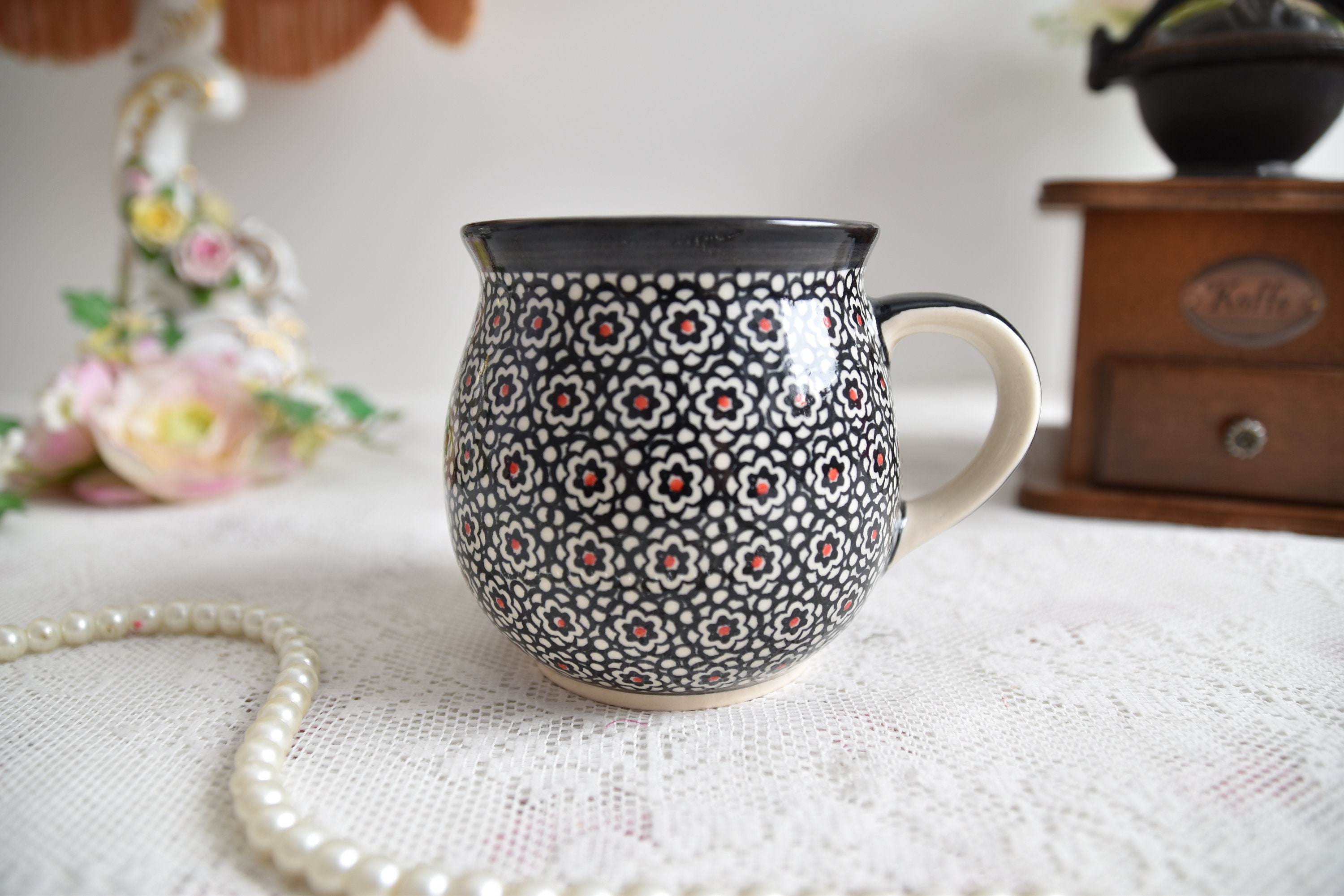 Handmade Polish Pottery Mug With Loop Handle by Boleslawiec Ceramic ...