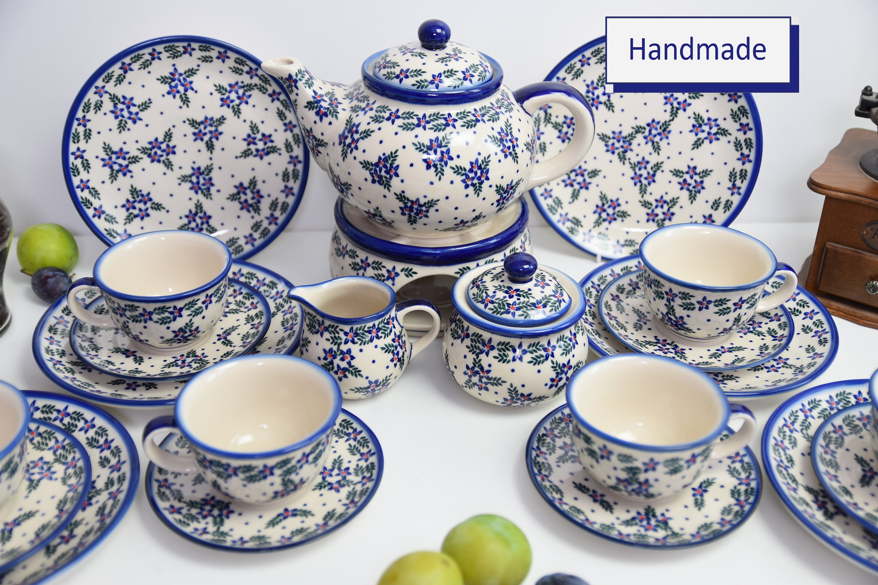 Tea Set With Warmer Boleslawiec, Polish Pottery Warmer on Teapot, Tea ...