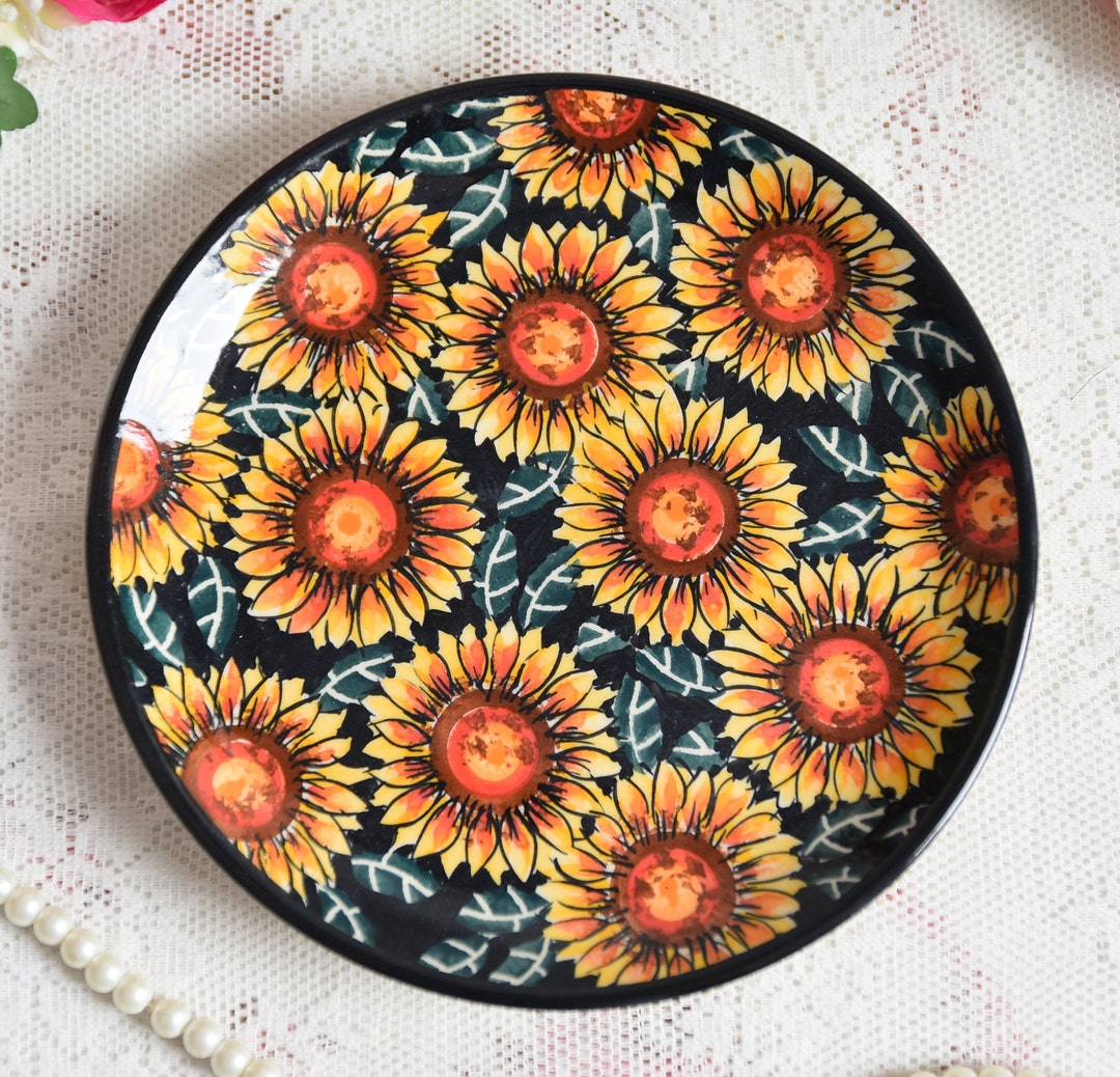 Boleslawiec Polish Pottery Handmade Sunflower Plate Garden Art Made in ...