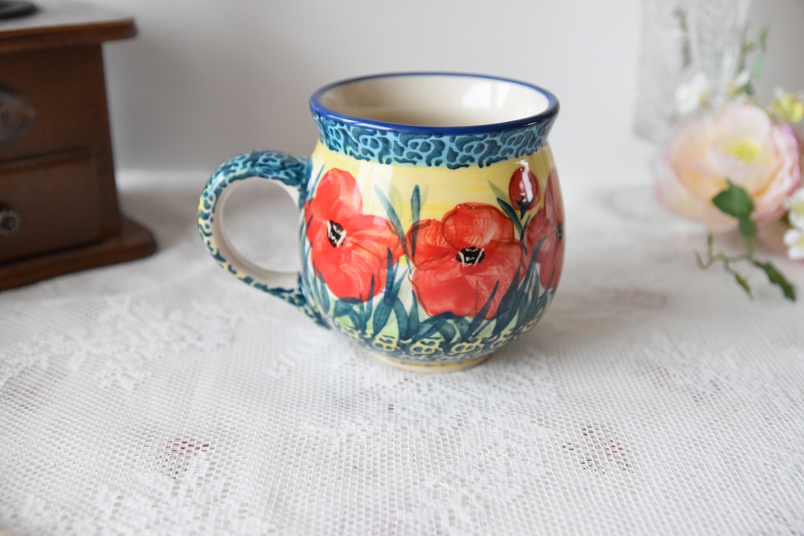 Ceramic Cauldron Mug Floral Cauldron Coffee Mug Coffee Lover - Etsy