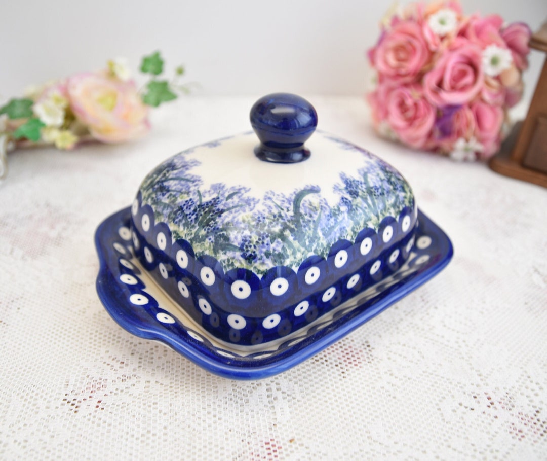 Unique Polish Pottery Butter Dish With Lid Handmade Ceramic From ...