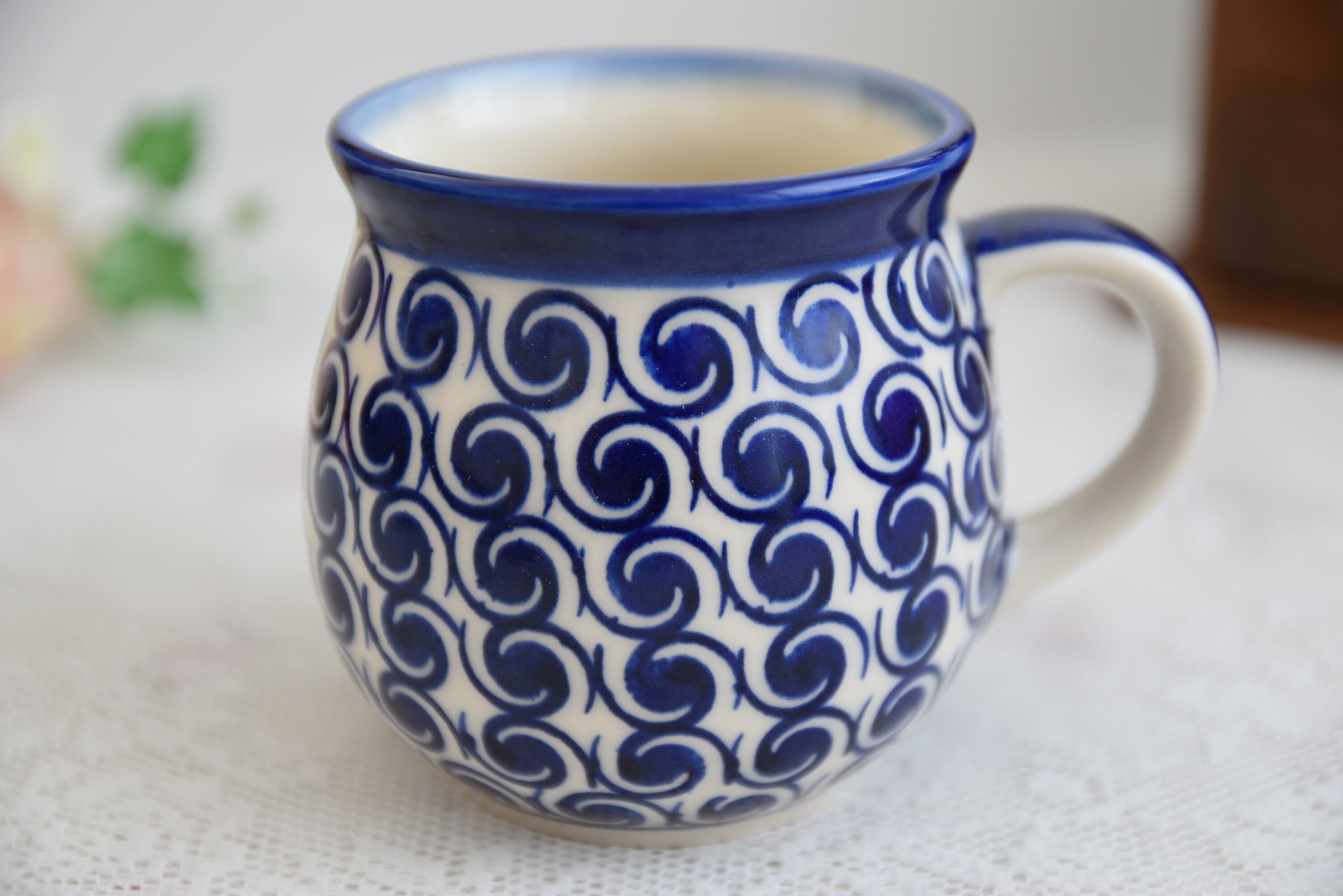 Handmade Polish Pottery Mug With Loop Handle by Boleslawiec Ceramic ...