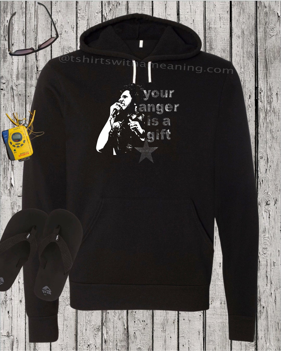 Rage Against the Machine Inspired Black Hoodie Hip Hop Rap RATM Rock ...