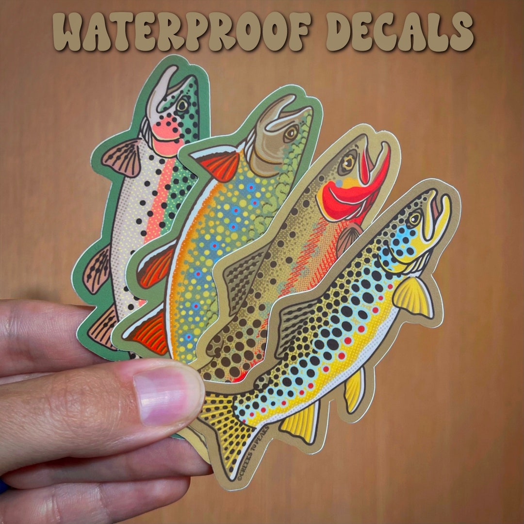 Waterproof Trout Stickers - Etsy