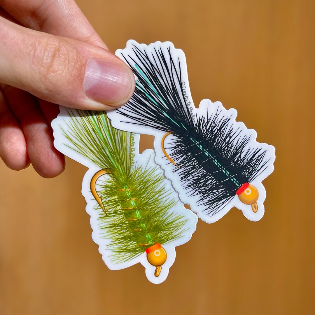 Woolly Bugger - Leech Fly - Streamer Fly - Flyfishing Decal Sticker - Etsy