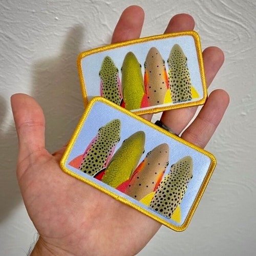 Embroidered Brook Trout Iron on Fish Art Patch - Etsy