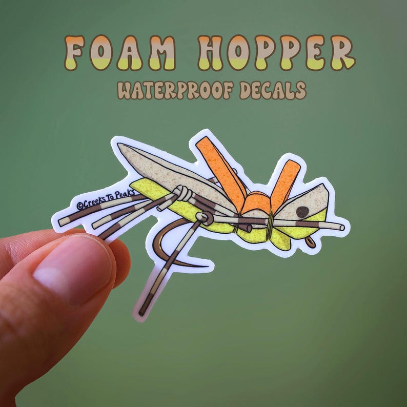 Grasshopper - Hopper Fly - Flyfishing Decal Sticker - Etsy