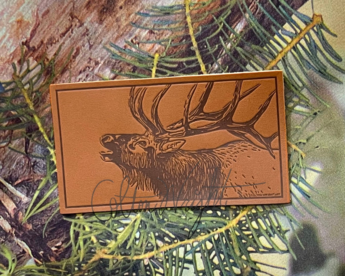 Bull Elk Leather Patch | Etsy