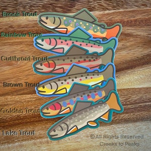 Happy Brown Trout Sticker Decal - Etsy