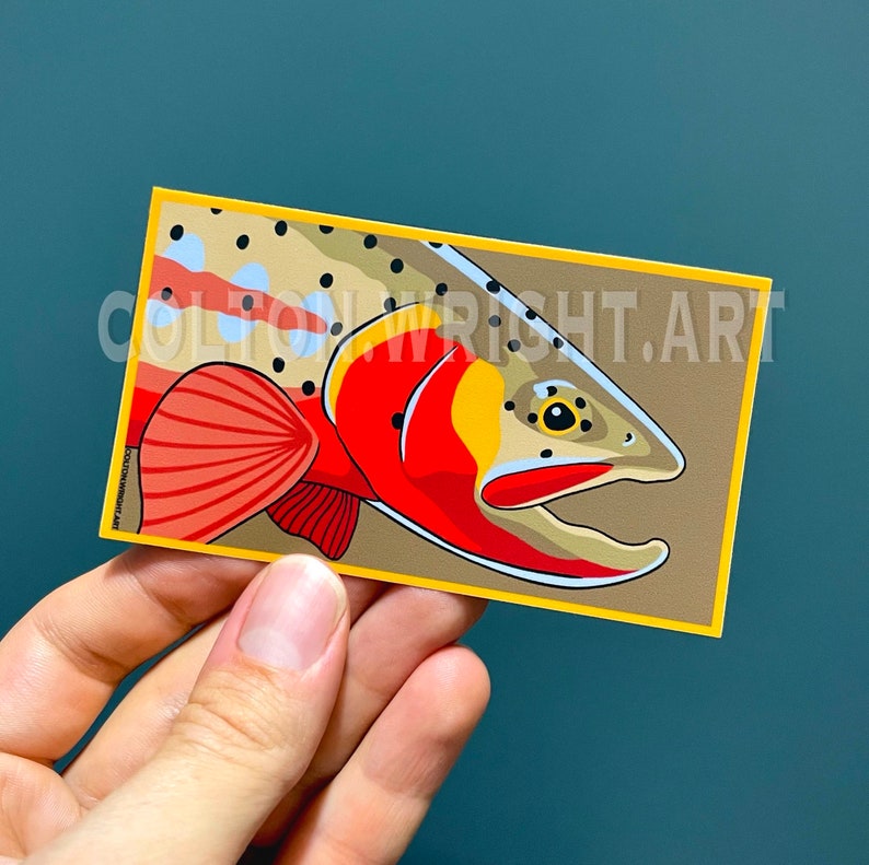 Cutthroat Trout Fish Art Sticker Decal - Etsy