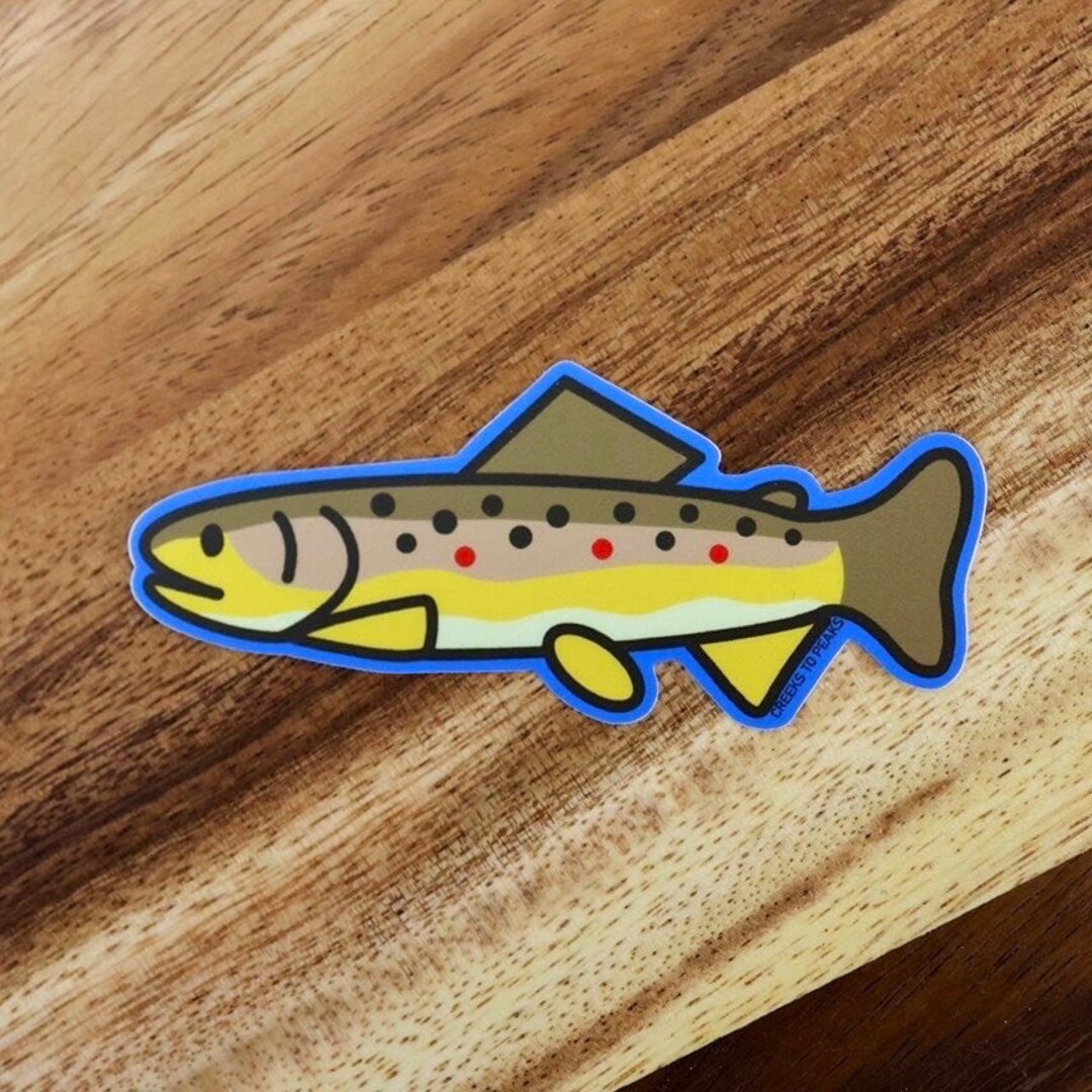 Happy Brown Trout Sticker Decal - Etsy