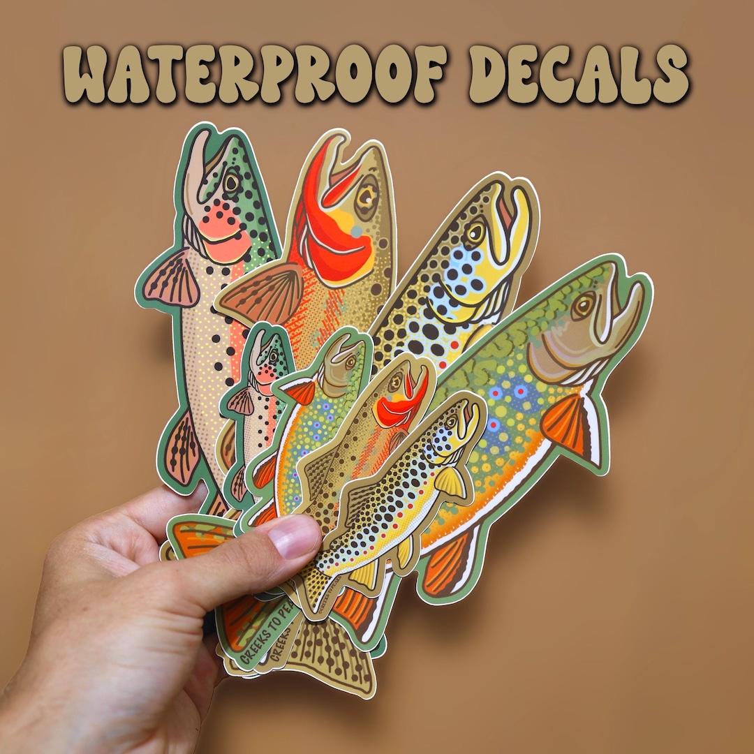 Waterproof Trout Stickers - Etsy