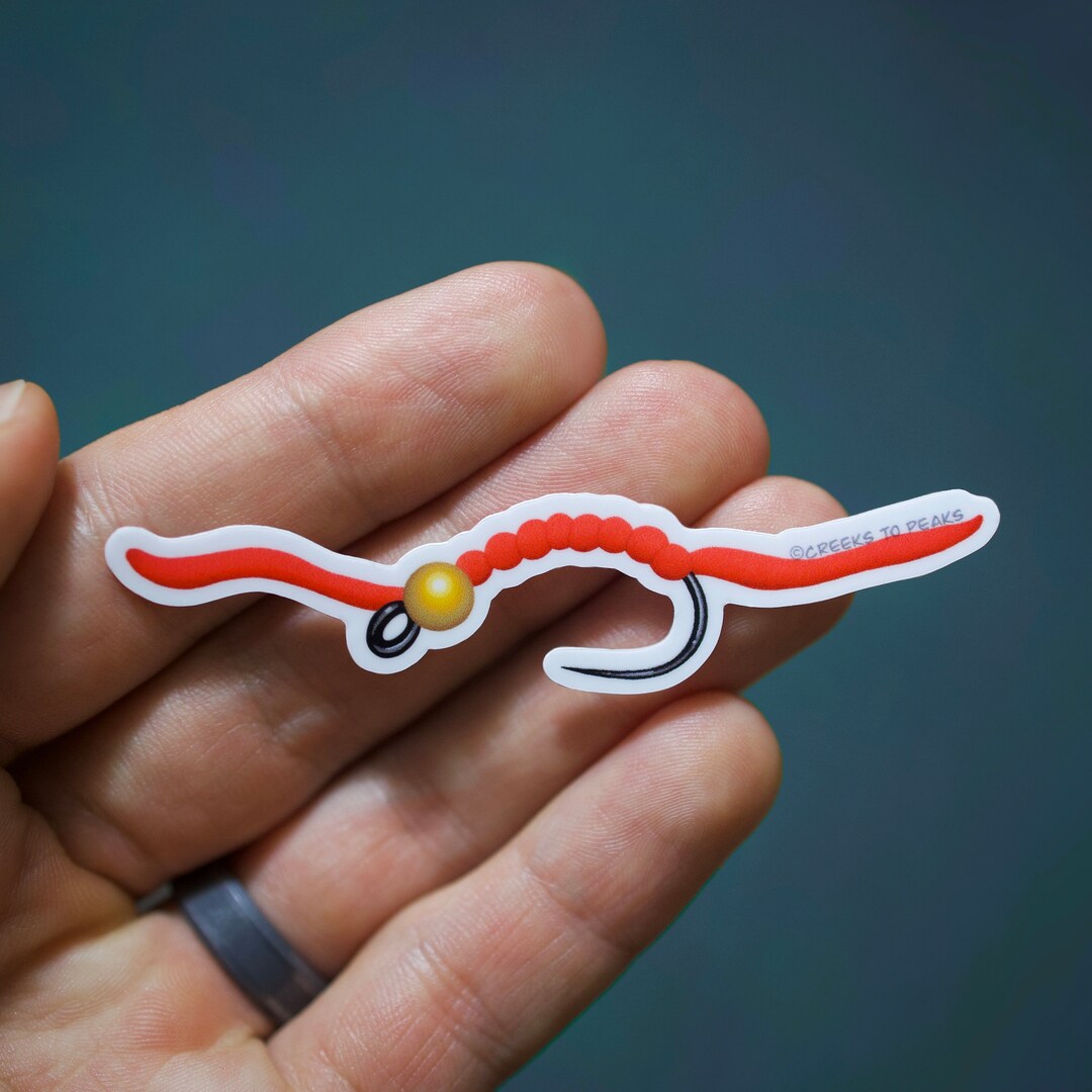 San Juan Worm Squirmy Worm Fly Fishing Decal Sticker - Etsy