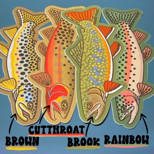 Waterproof Trout Stickers - Etsy