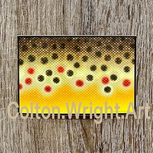 Brown Trout Pattern Flank - Sticker Decal - Etsy