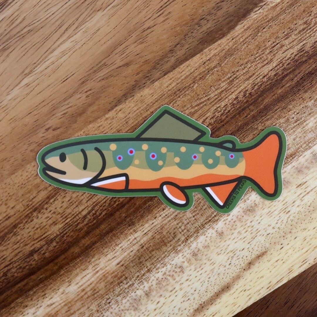 Happy Brook Trout Sticker Decal - Etsy