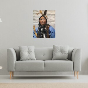 Native American Indian Bold Portrait Painting Acrylic on Canvas Wall ...