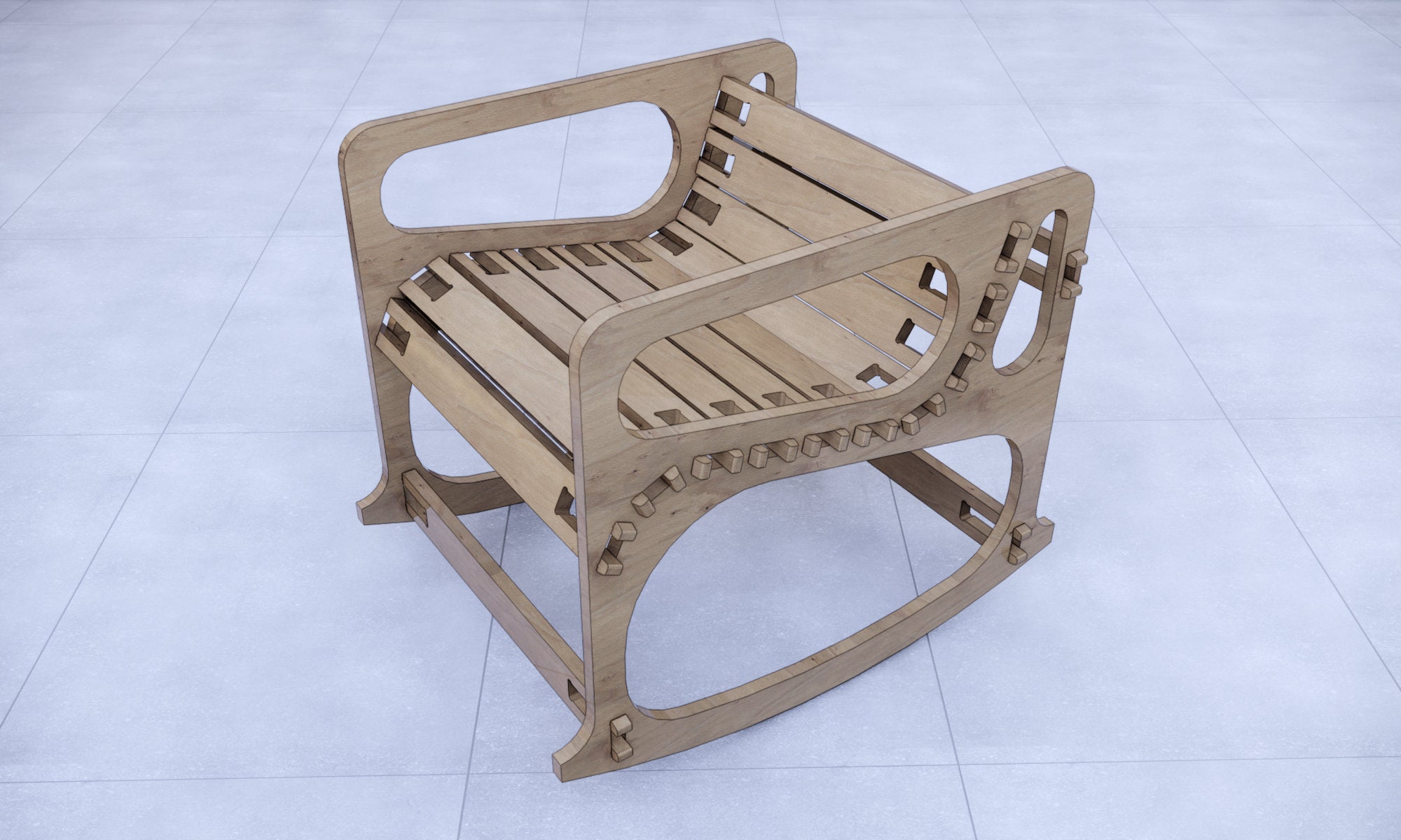 Laser Cut Wooden Rocking Chair DXF File, Chair Cnc Pla Ns, Laser ...