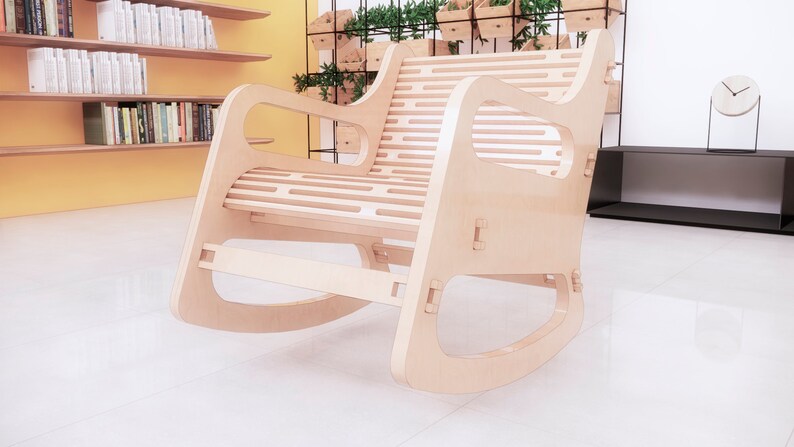 Rocking Chair Assembly Laser Cut Wooden Rocking Chair DXF - Etsy