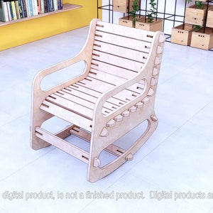 Rocking Chair Assembly, Laser Cut Wooden Rocking Chair DXF File, Chair ...