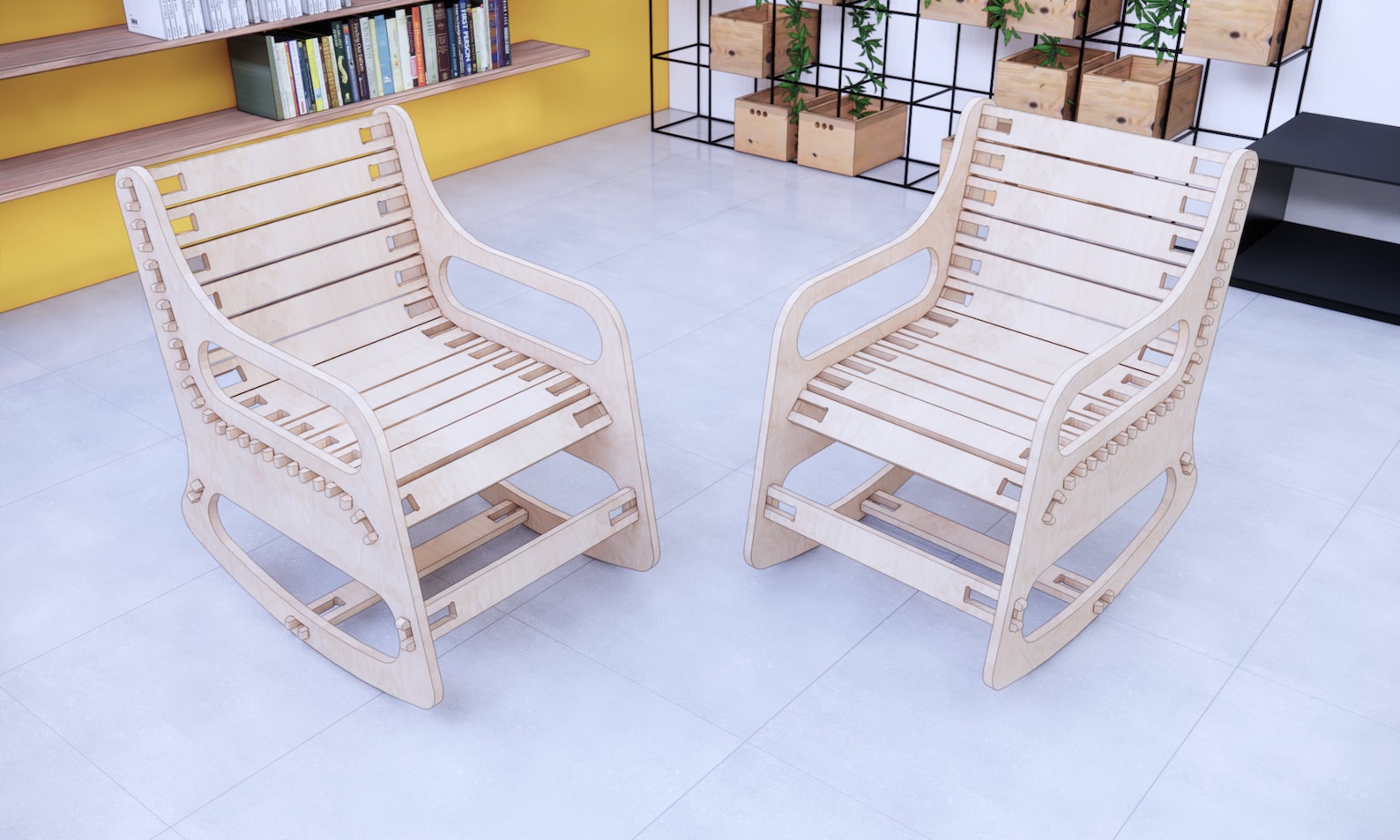 Rocking Chair Assembly, Laser Cut Wooden Rocking Chair DXF File, Chair ...