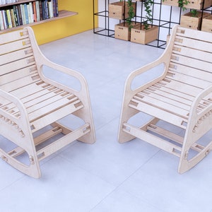 Rocking Chair Assembly, Laser Cut Wooden Rocking Chair DXF File, Chair ...