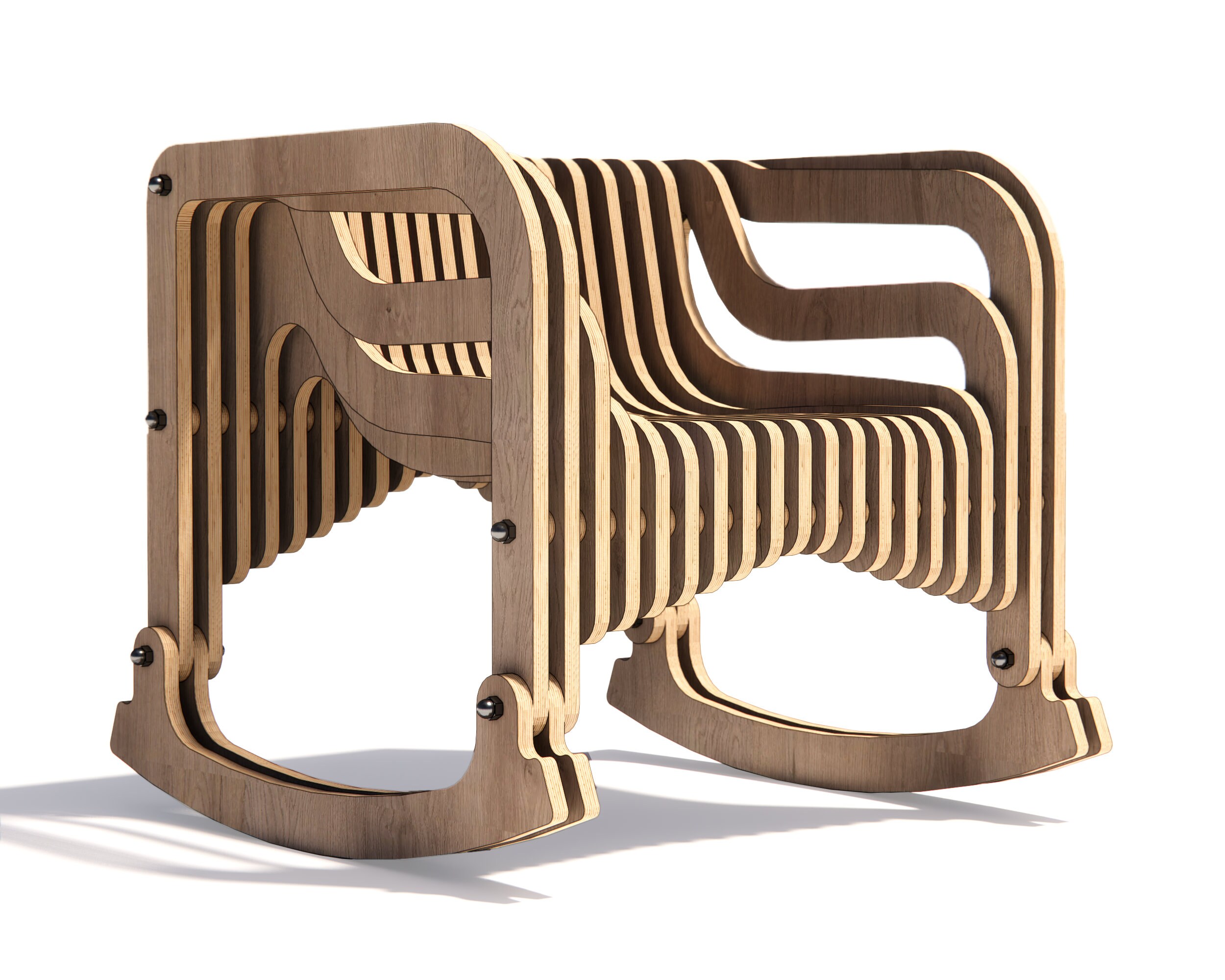 Parametric Rocking Chair Dxf File For Cnc Router Plywood Etsy