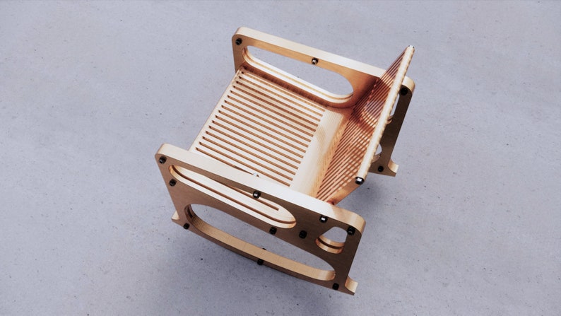 Parametric Rocking Chair DXF File Cnc Cut/plywood Chair/custom | Etsy